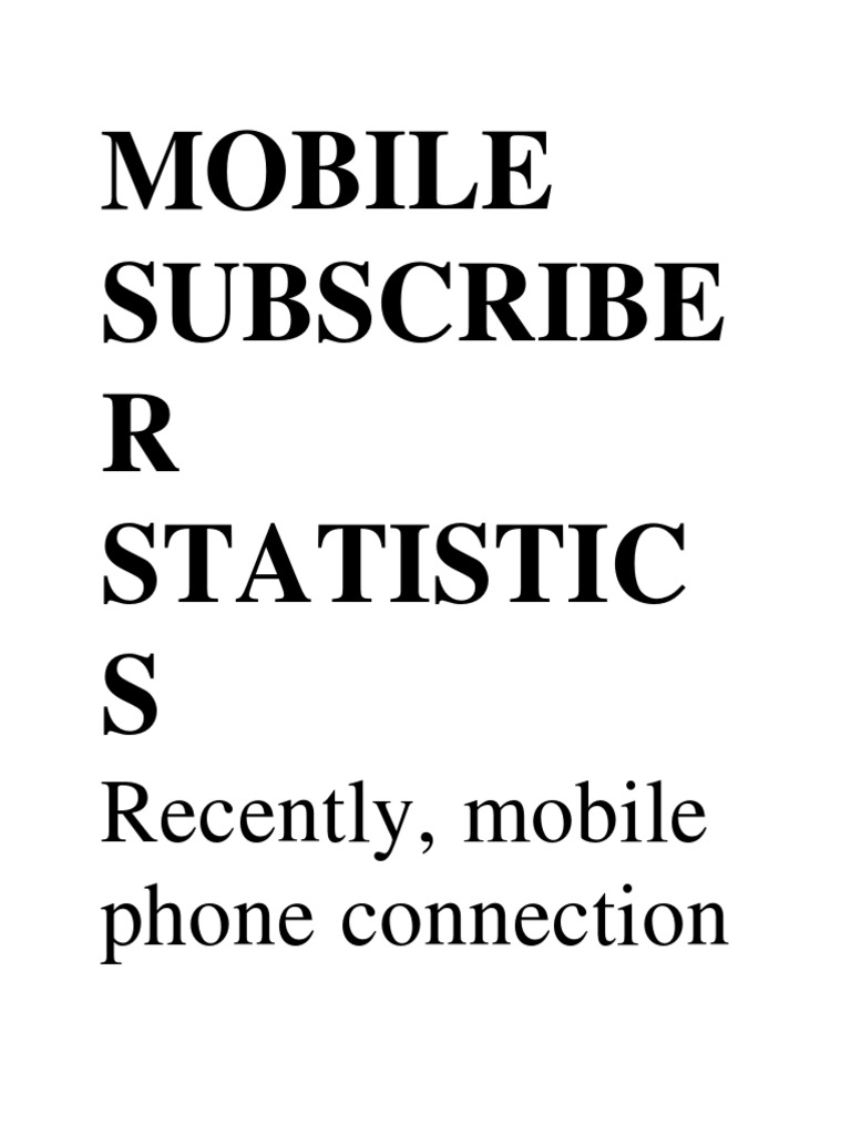 Vodafone SUBSCRIBER STATISTICS | PDF | Gsm | Cellular Network