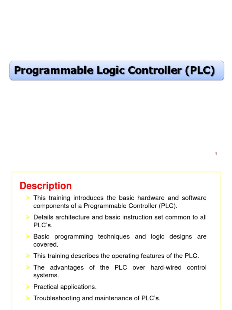 Basic PLC Lecture | PDF | Programmable Logic Controller | Random Access ...