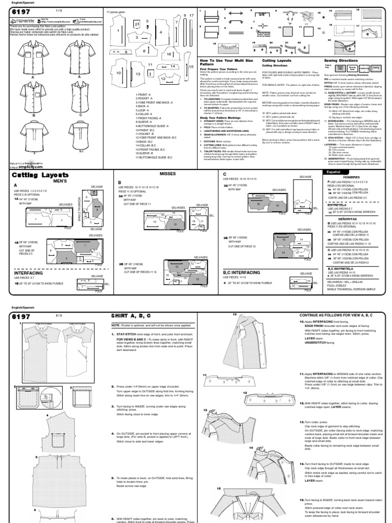 How To Use Your Multi Size Pattern Cutting Layouts Sewing Directions ...