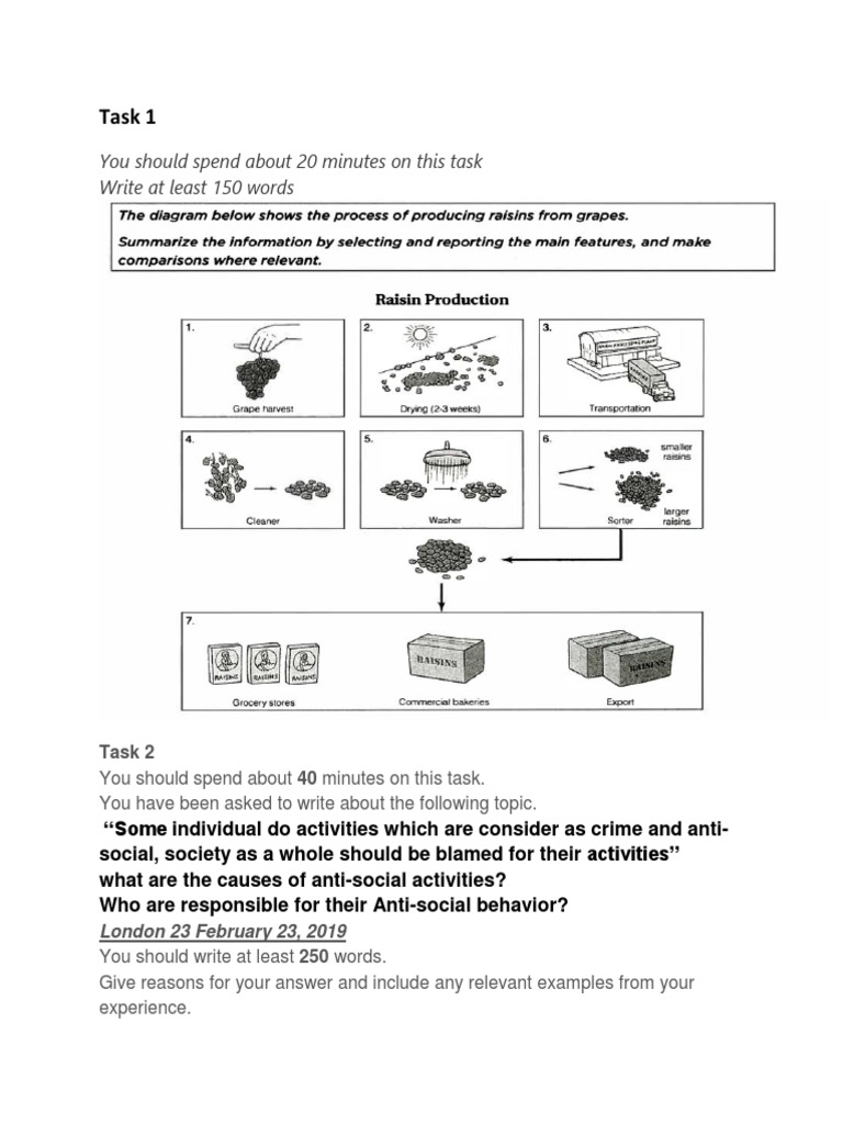 Task 1: You Should Spend About 20 Minutes On This Task Write at Least ...