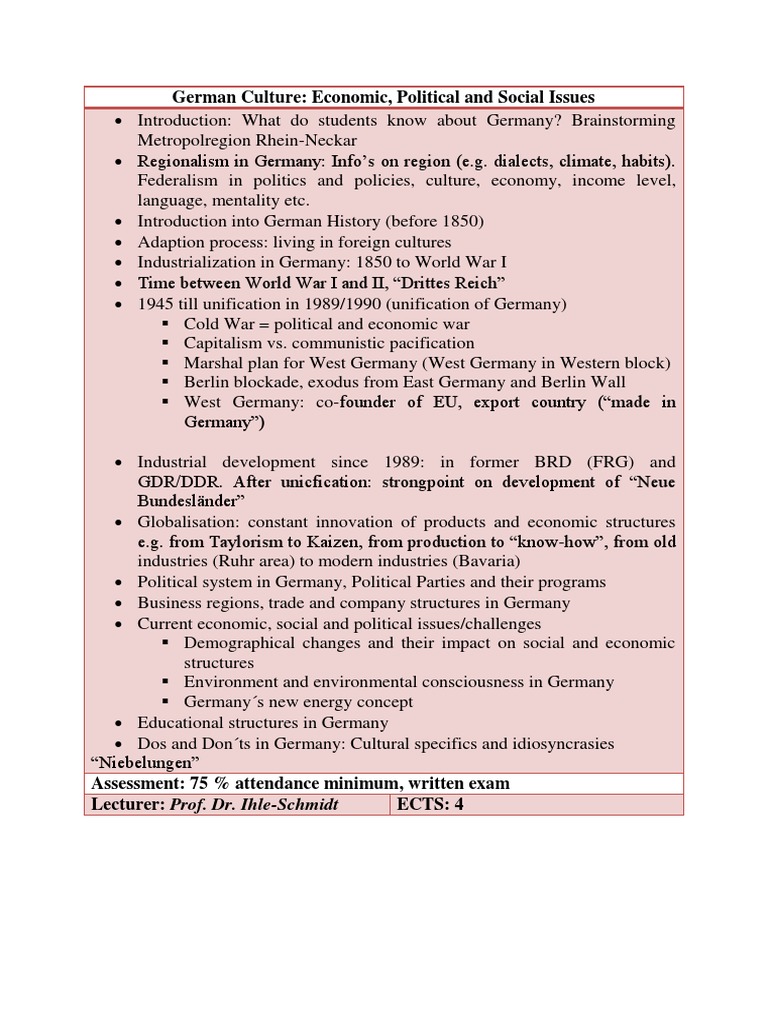 An Overview of Germany's Economic Development, Political Landscape, and ...