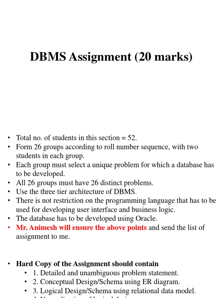 DBMS Assignment (20 Marks) | PDF