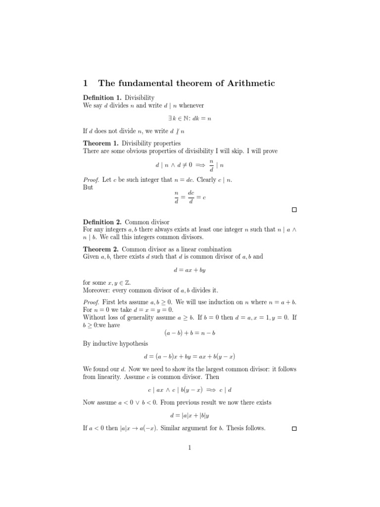 The Fundamental Theorems of Arithmetic: A Comprehensive Exploration of ...