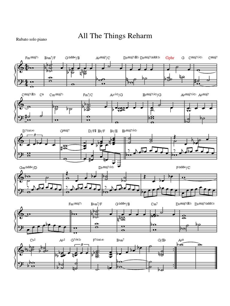 All The Things Reharm | PDF | Elements Of Music | Music Theory