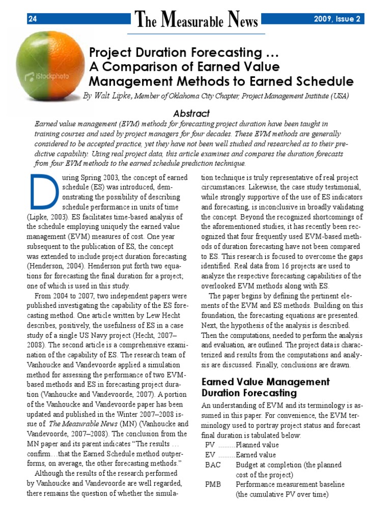 Project Duration Forecasting Pdf Statistical Hypothesis Testing Forecasting