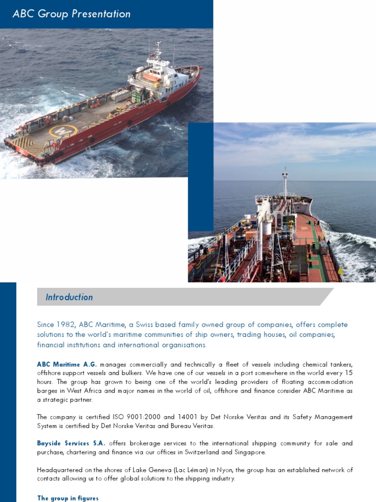 ABC Maritime Group Overview | PDF | Ships | Oil Tanker