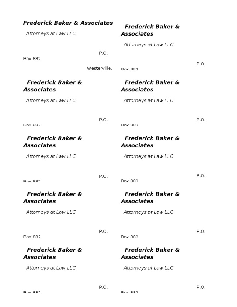 Frederick Baker & Associates Law Firm | PDF