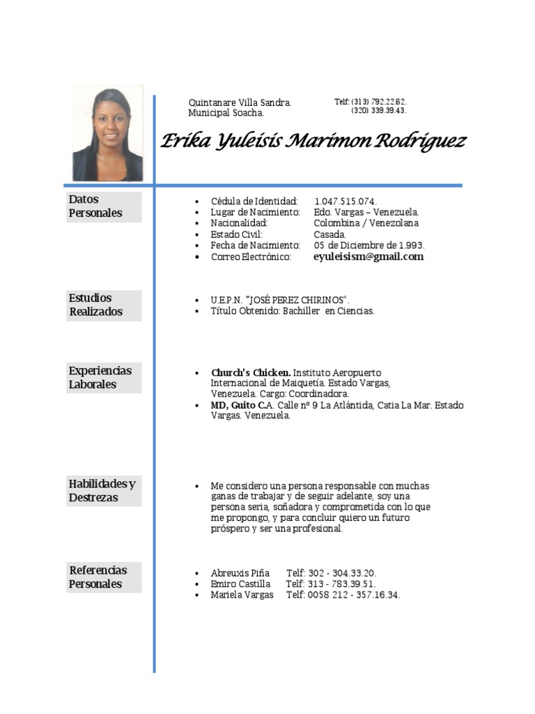 Currículum Erika | PDF