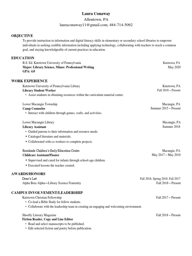 Library Science Resume 2019 Final | PDF | Library Science | Libraries