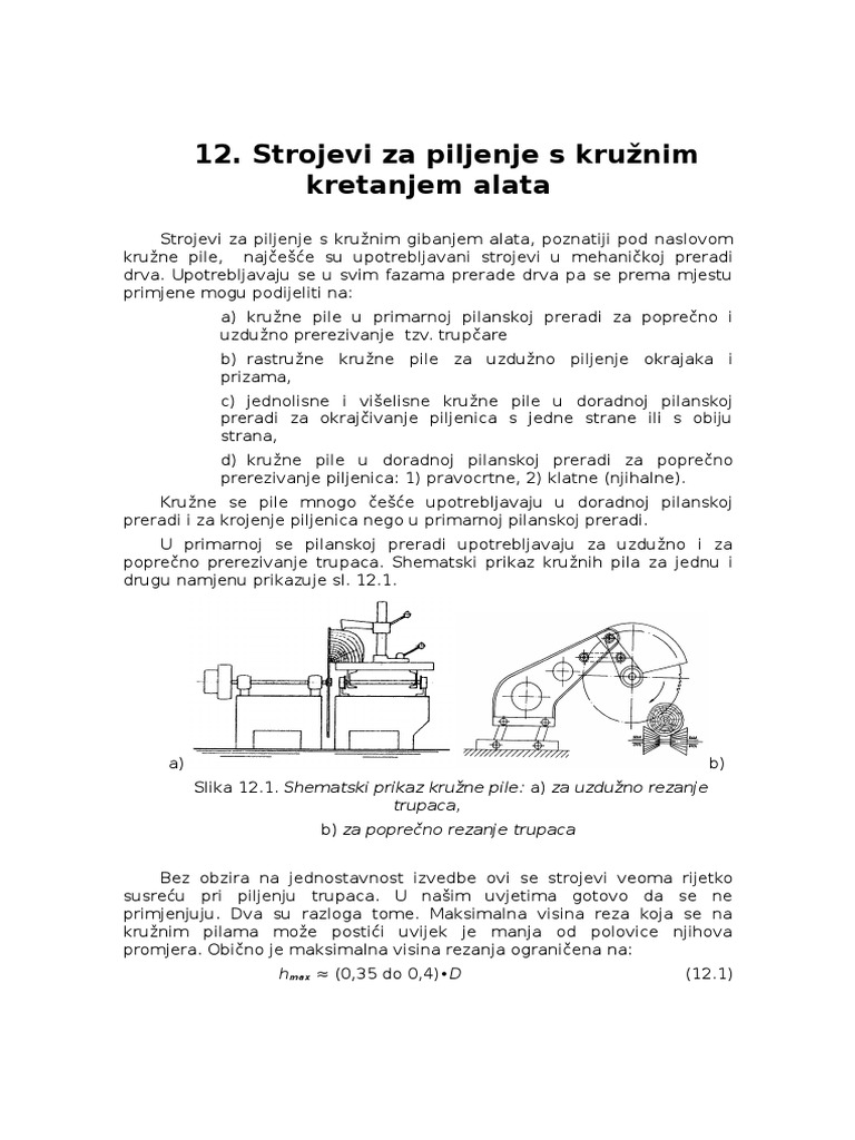 Vlado Goglia - Strojevi I Alati Za Obradu Drva - Kružne Pile | PDF