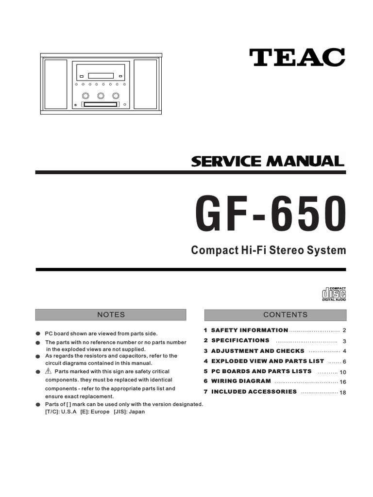 TEAC GF-650 Hi-Fi System Manual | PDF | Frequency Modulation | Loudspeaker