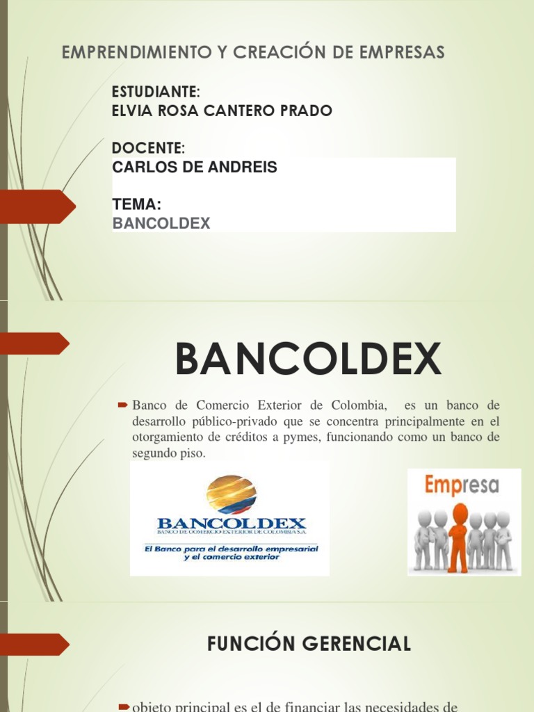 Funciones y Aportes de Bancoldex | PDF | Bancos | Economias