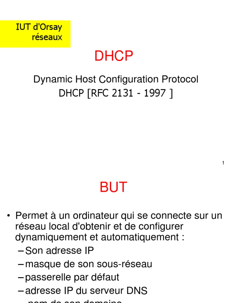 Cours DHCP | PDF | Adresse IP | Architecture de réseau