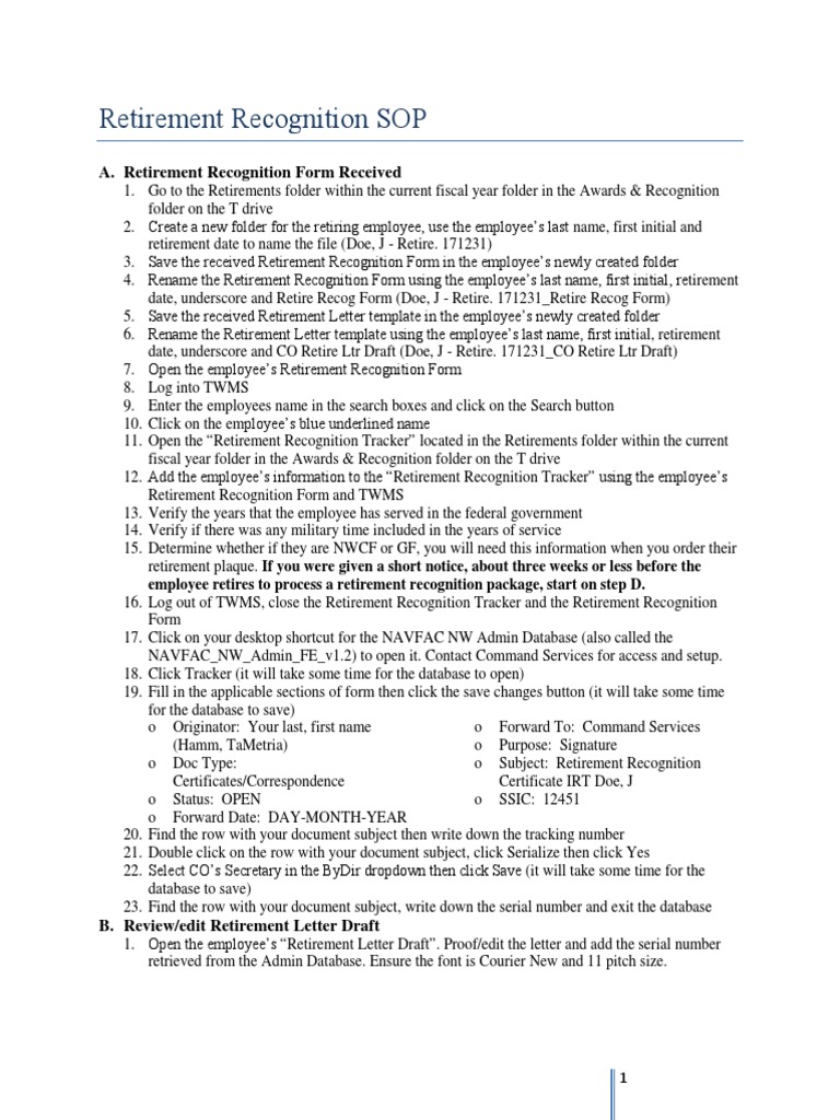 Retirement Recognition Process Guide | PDF | Printer (Computing) | Software