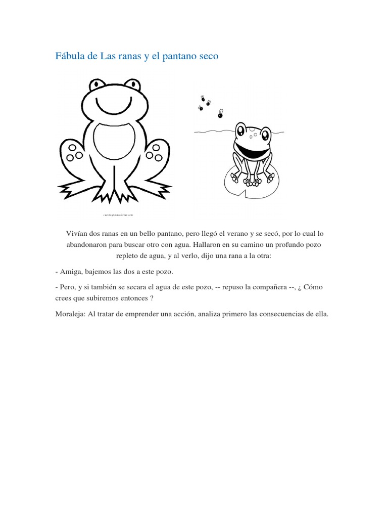 Fábula de Las Ranas y El Pantano Seco | PDF