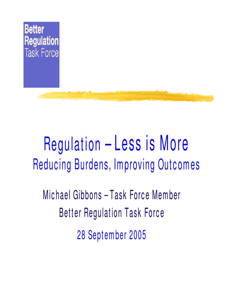 Regulation: - Less Is More | PDF
