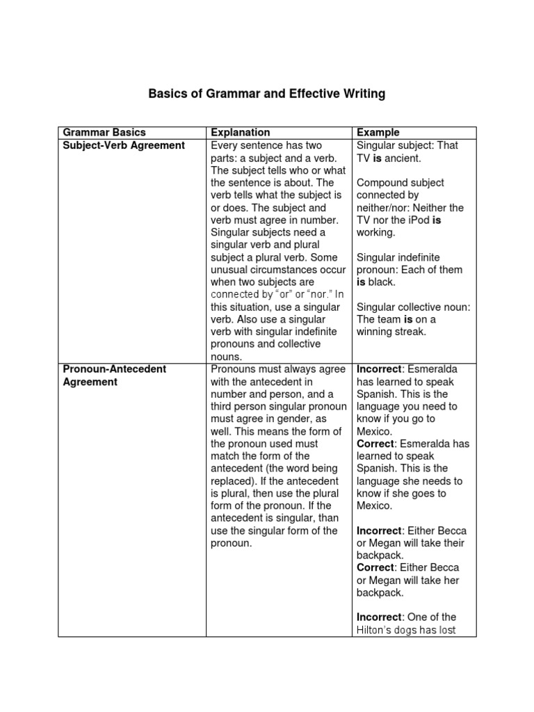 Grammar & Writing Essentials | PDF | Grammatical Number | English Grammar