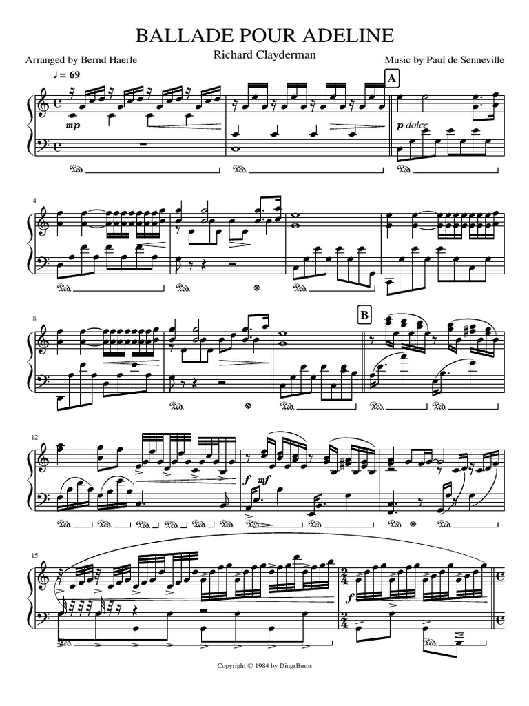Ballade Pour Adeline PDF | PDF