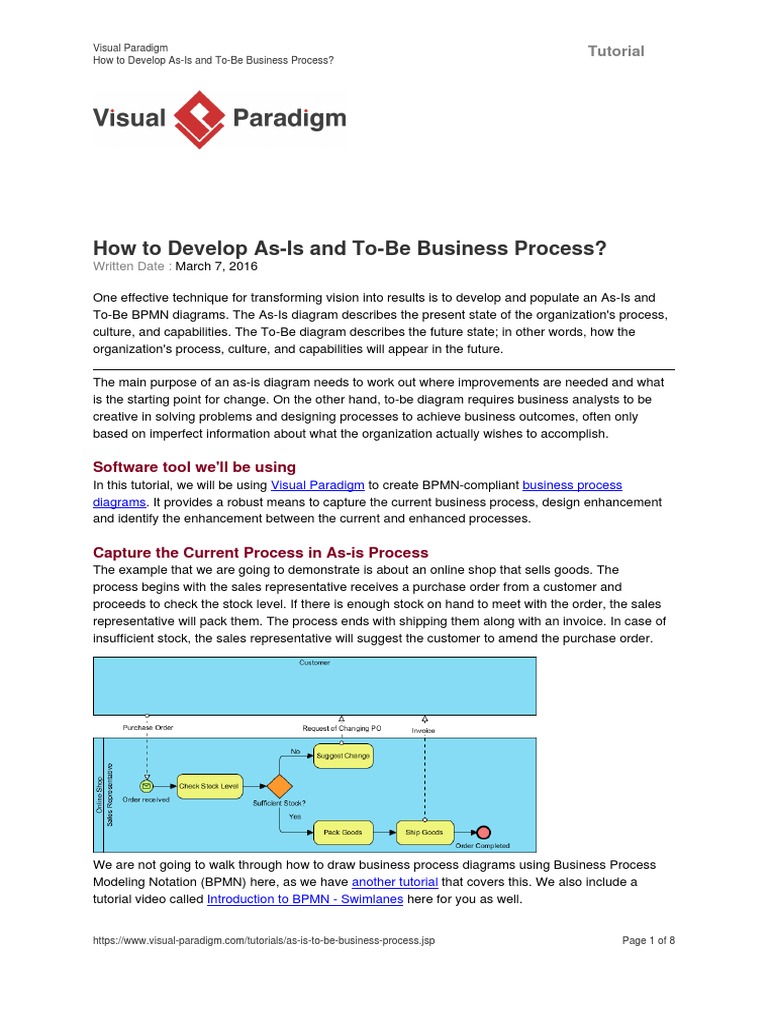 How To Develop As-Is and To-Be Business Process | PDF | Business ...
