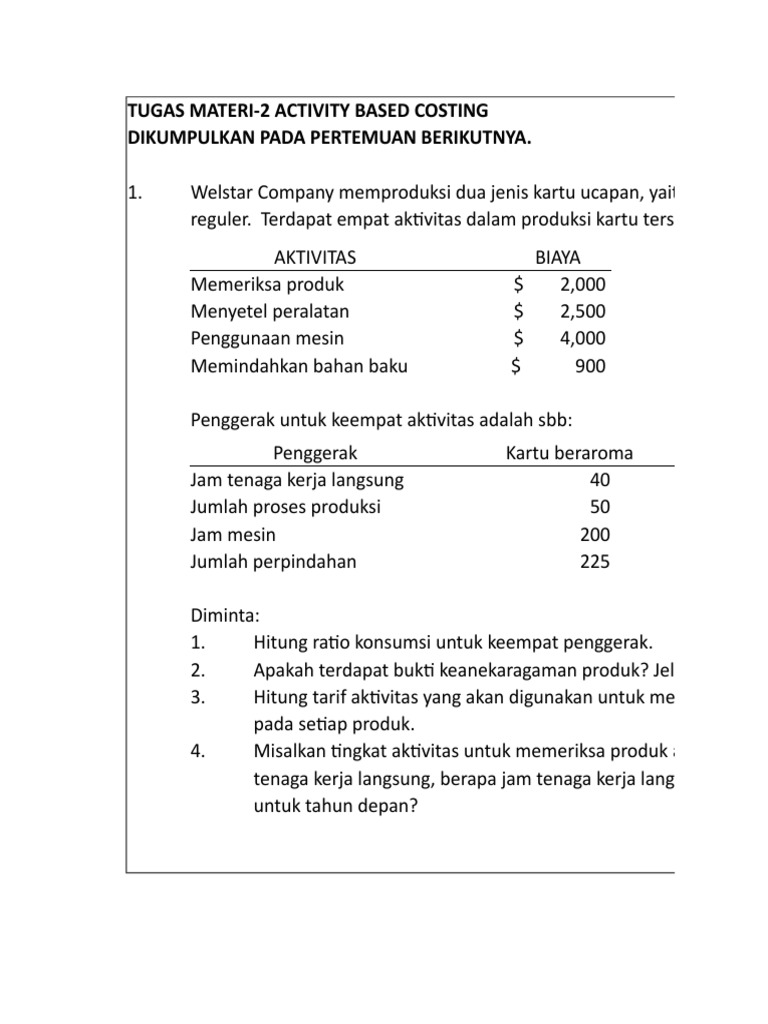 Optimasi Biaya dengan Activity Based Costing | PDF