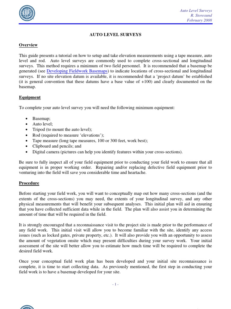 Auto Level Survey | PDF | Surveying | Topography