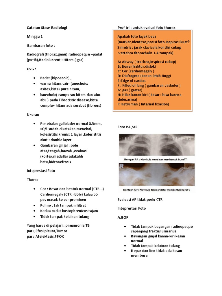 Catatan Koass Radiologi | PDF