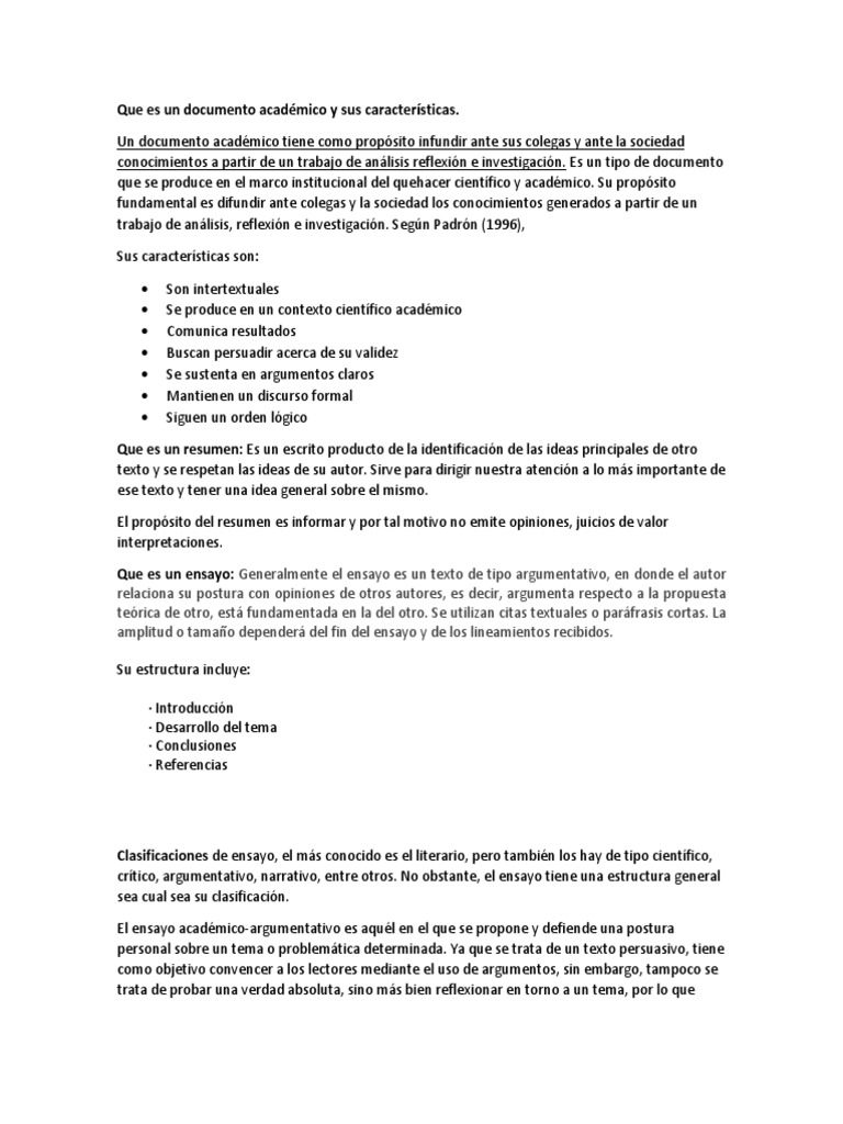 Que Es Un Documento Académico y Sus Características | PDF | Ensayos | Science