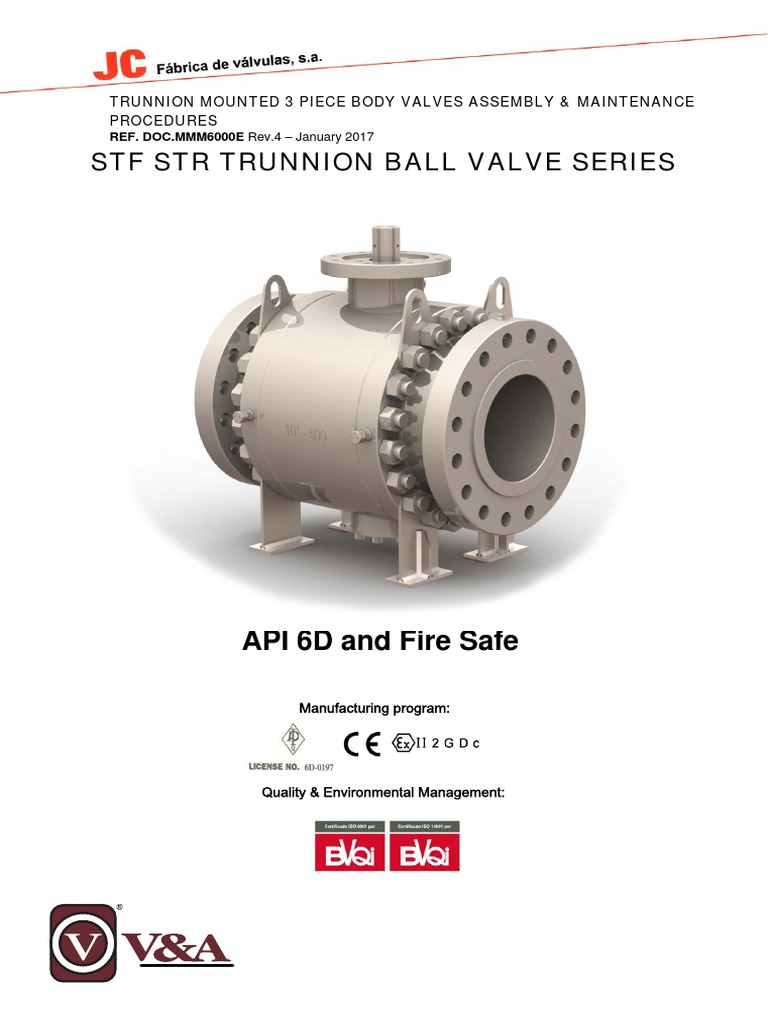 JC Ball Valves Fig 6000fb 7000rb Iom Rev 4 1 | PDF | Valve | Mechanical ...