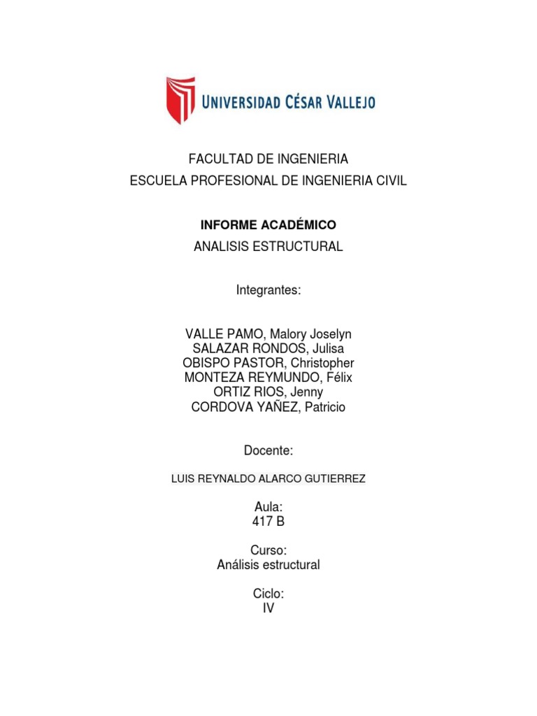 Analisis Estructural Final Informe | PDF