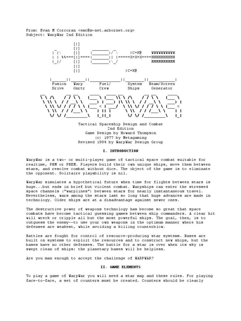 WarpWar: Tactical Space Combat Game | PDF | Warships | Cannon