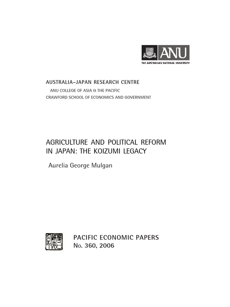 Agriculture and Political Reform in Japan The Koizumi Legacy | PDF ...