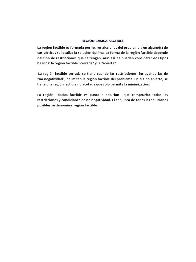 Región Básica Factible | PDF | Programación lineal | Enseñanza de ...