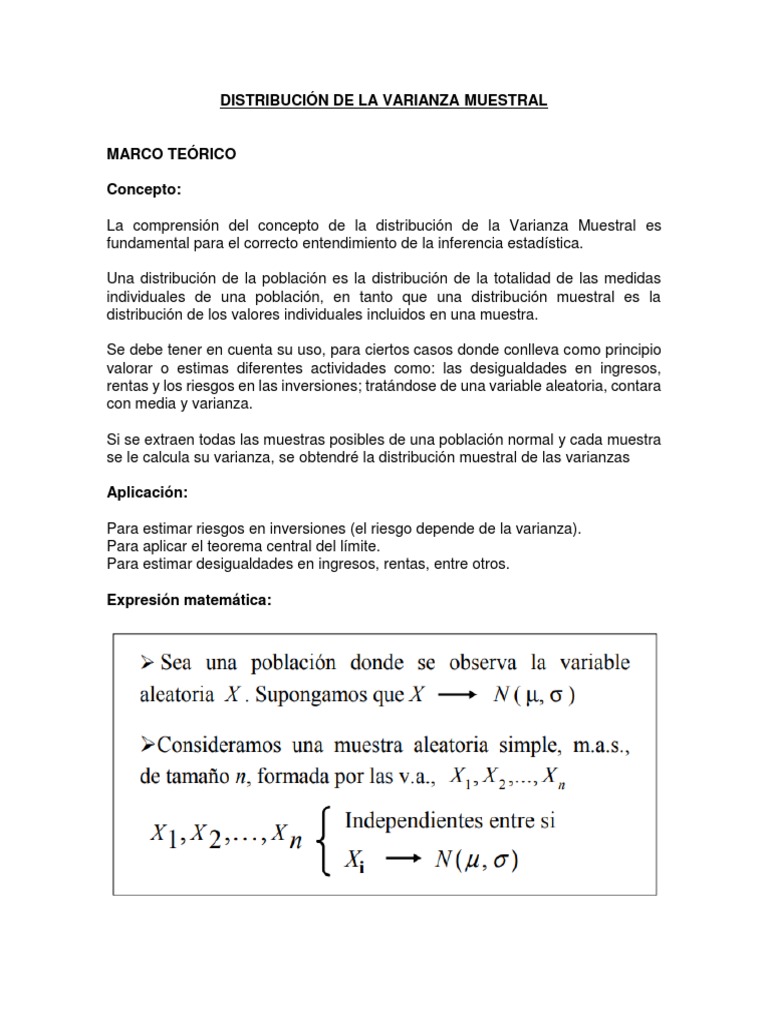 Distribución de La Varianza Muestral | PDF
