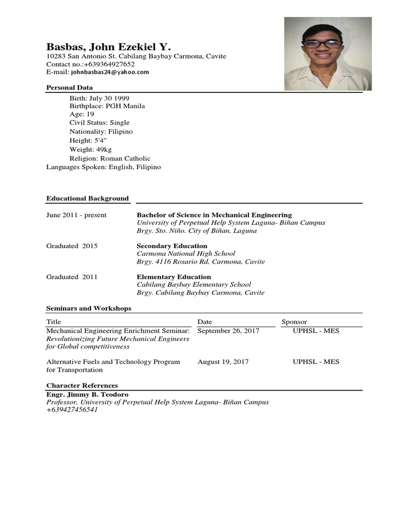 Curriculum Vitae Sample | PDF