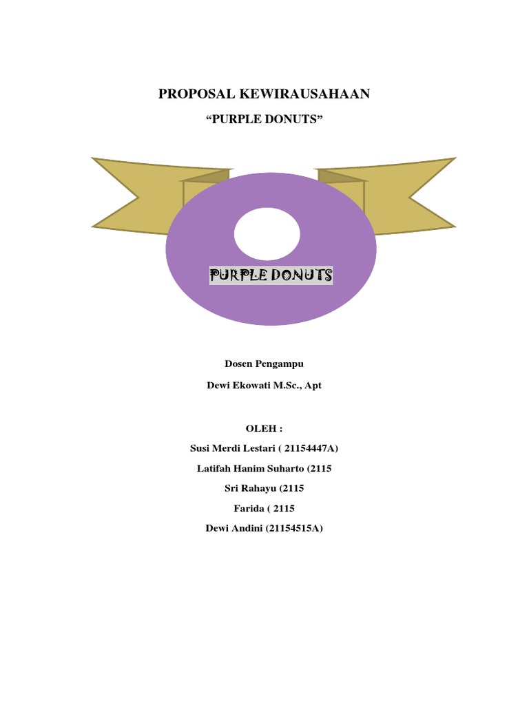 Proposal Kewirausahaan Purple Donuts | PDF