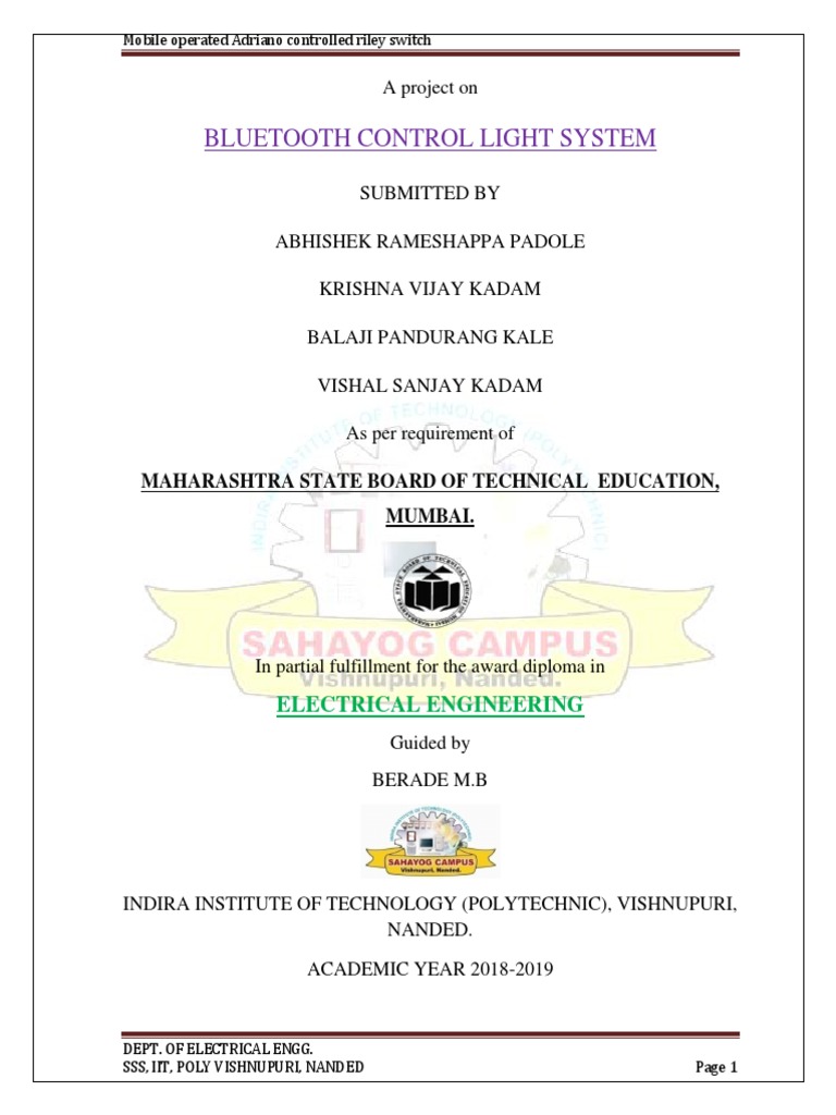 Mobile Operated Adriano Controlled Riley Switch 2 | PDF | Mobile App ...