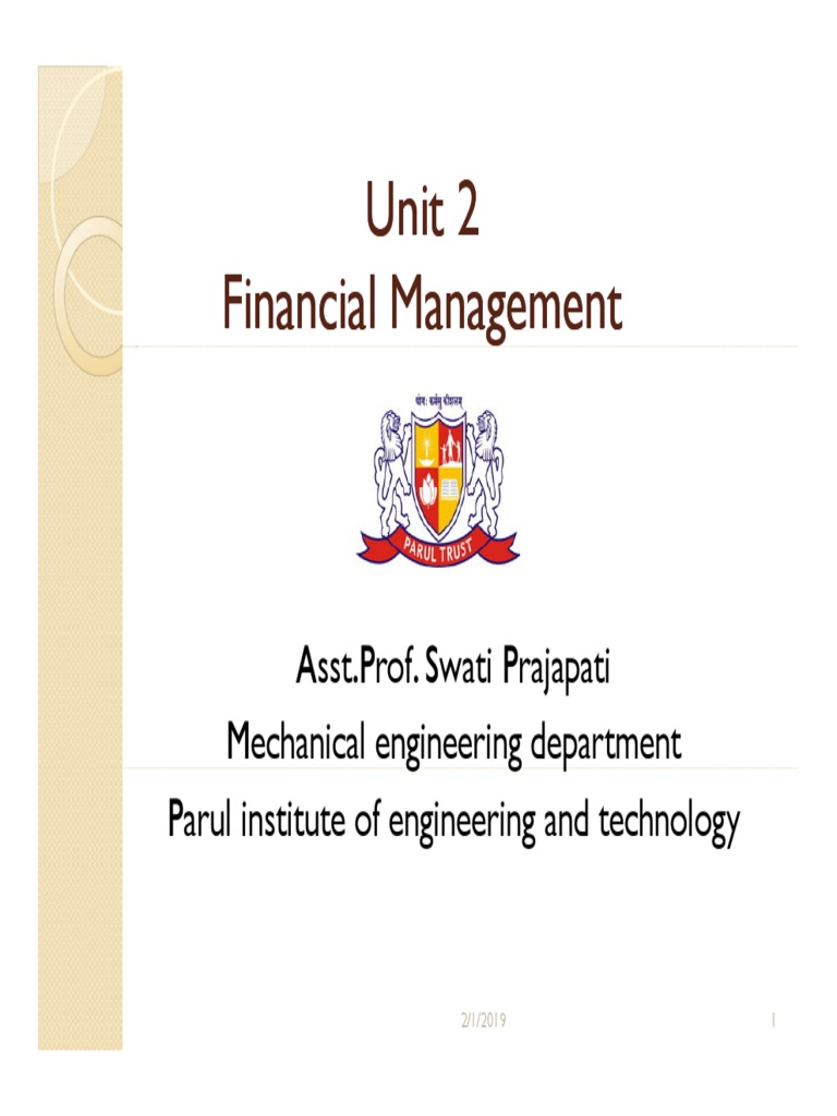 Chapter 2 FINANCIAL MANAGEMENT - SVP PDF | PDF | Net Present Value ...