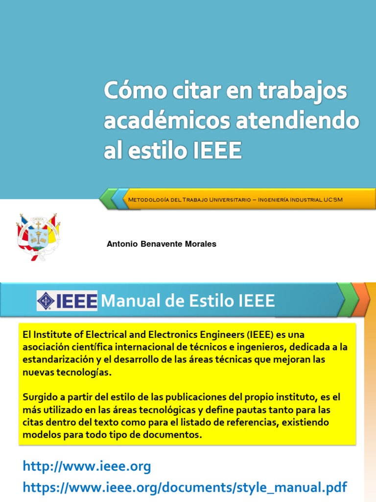 Cómo Citar en El Estilo IEEE | PDF | Instituto de Ingenieros Eléctricos ...