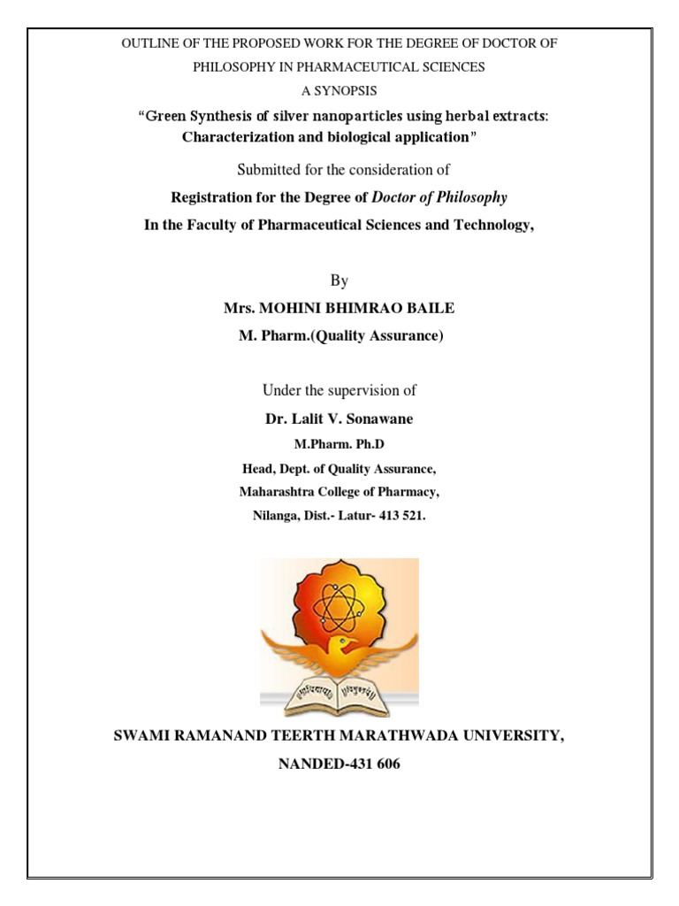 01 Synopsis | PDF | Nanoparticle | Silver