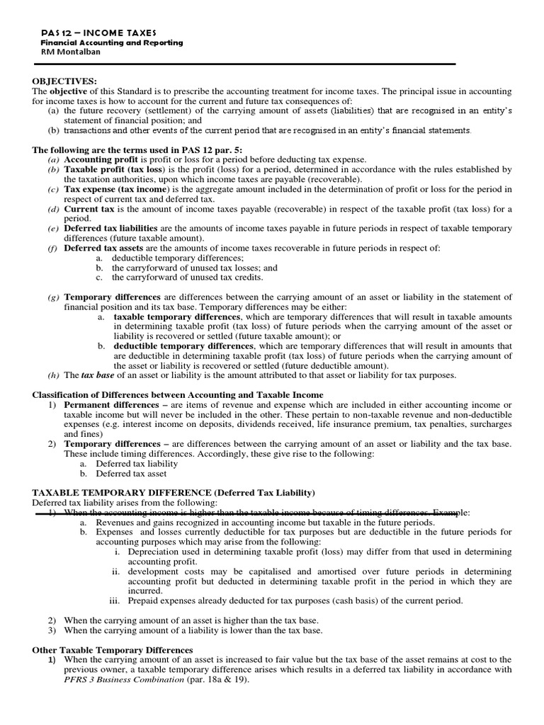 Pas 12 | PDF | Deferred Tax | Tax Expense