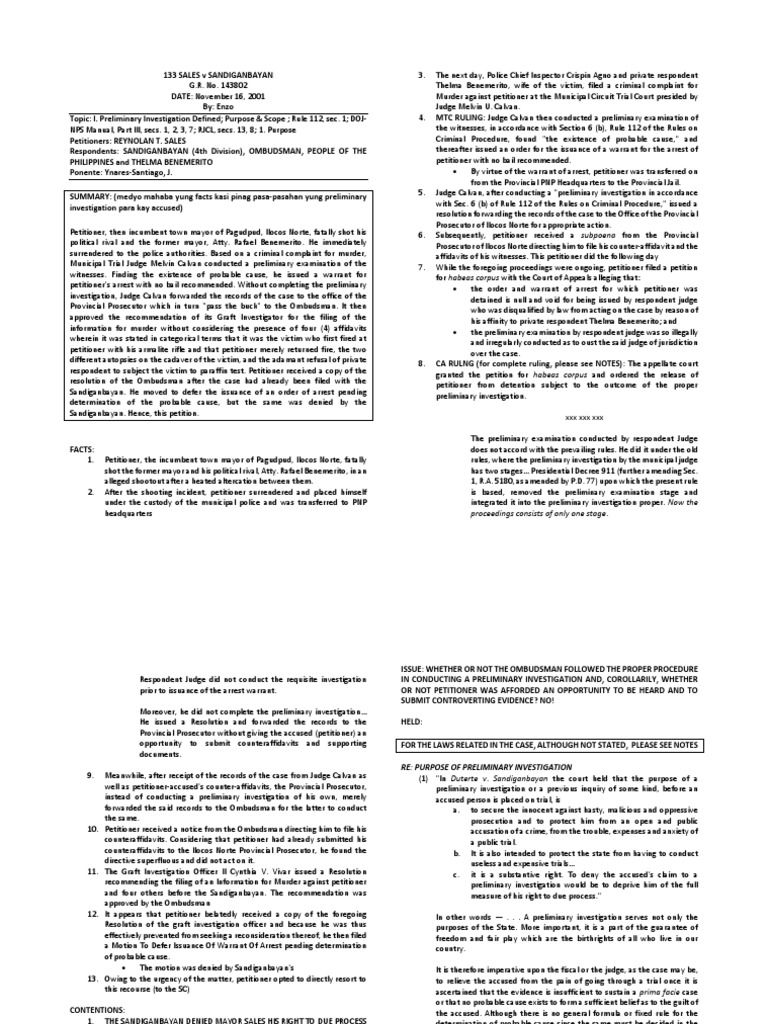 Digest Sample | PDF | Probable Cause | Prosecutor