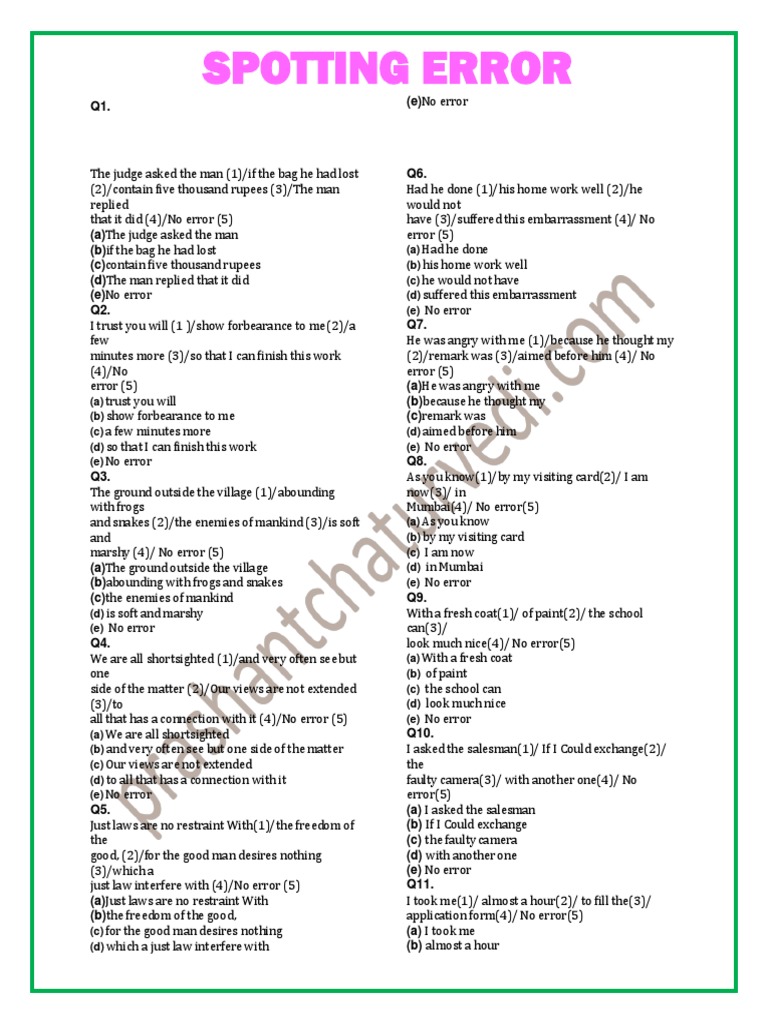 Spotting Error Questions PDF | PDF | Greenhouse Gas | Reserve Bank Of India