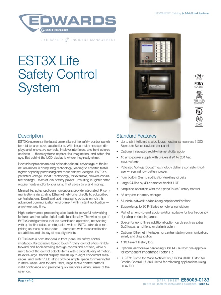 E85005-0133 - EST3X Life Safety Control System | PDF | Amplifier ...