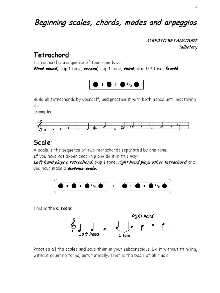 Beginning Scales, Chords, Modes and Arpeggios | PDF | Chord (Music ...