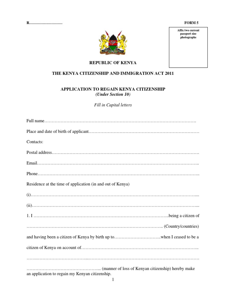 Application To Regain Citizenship PDF | PDF | Citizenship ...