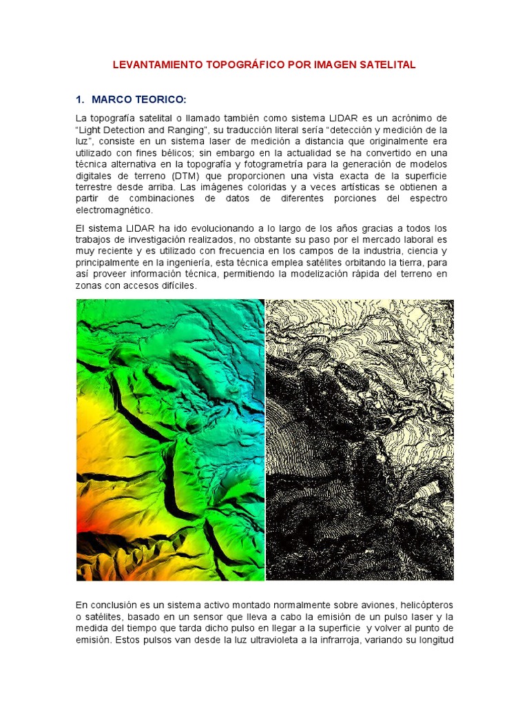 Levantamiento Por Imagen Satelital PDF | PDF | Lidar | Sistema de ...