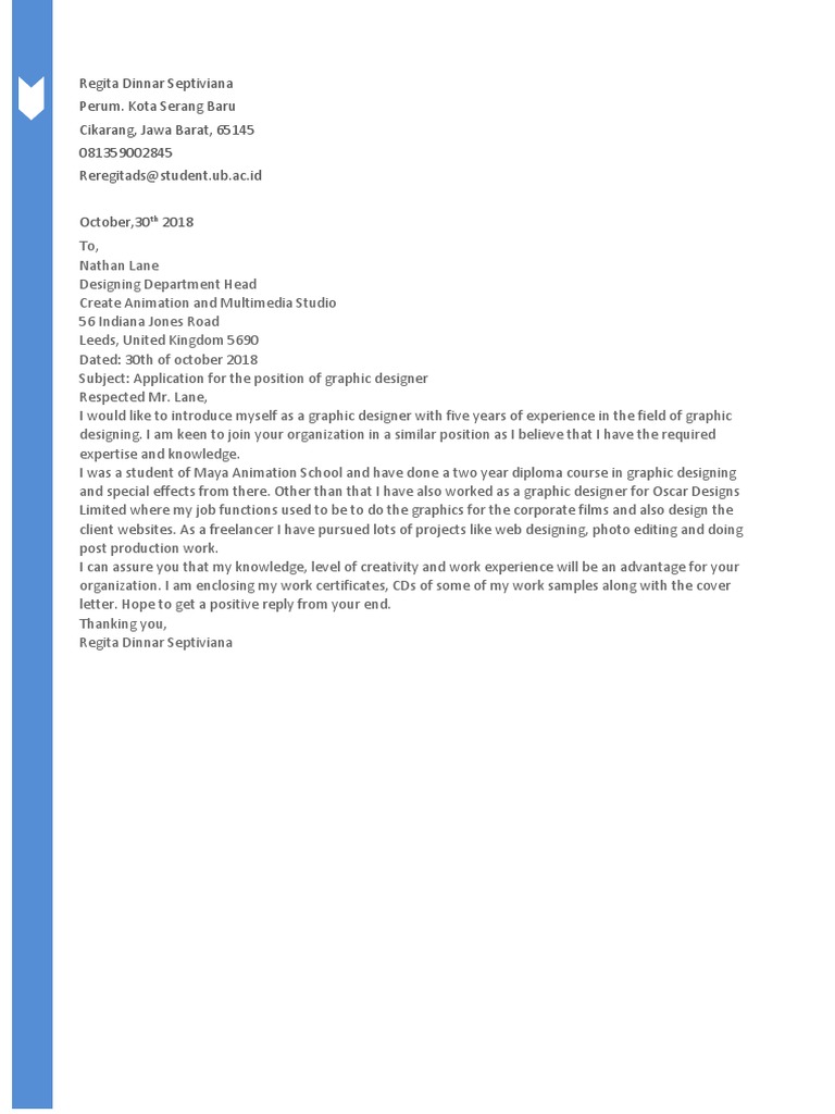 Designer Resume Cover Letter | PDF