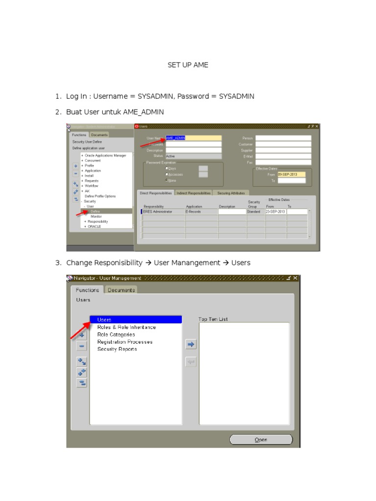 Setup Oracle AME | PDF | System Administrator | Information Technology Management