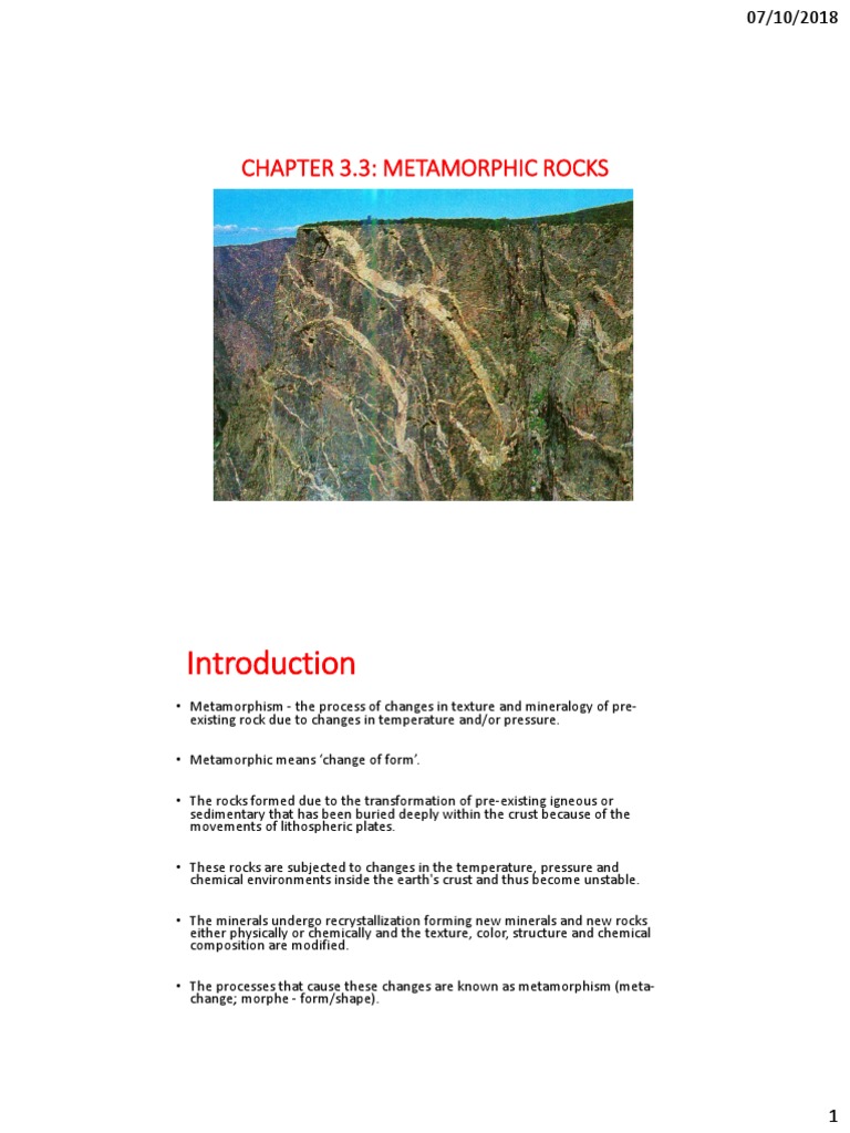 Chapter 3.3: Metamorphic Rocks | PDF | Rock (Geology) | Petrology