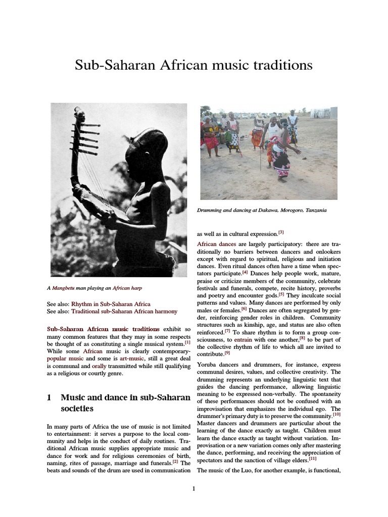 Sub-Saharan African Music Traditions PDF | PDF | Entertainment (General)